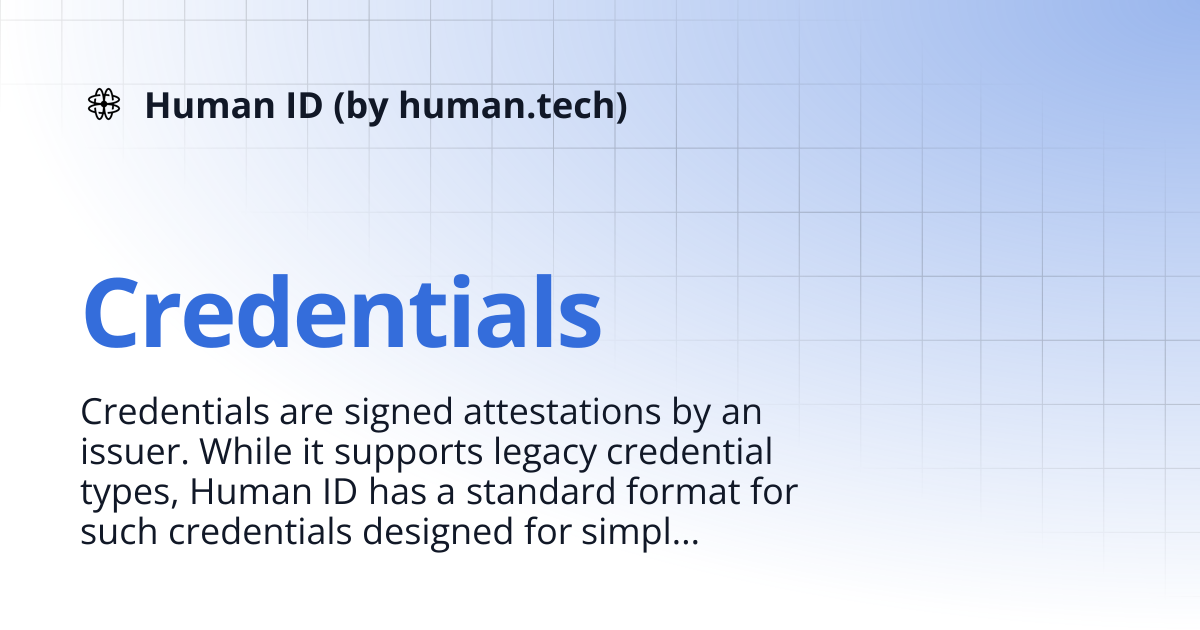 Credentials | Human ID (by human.tech)